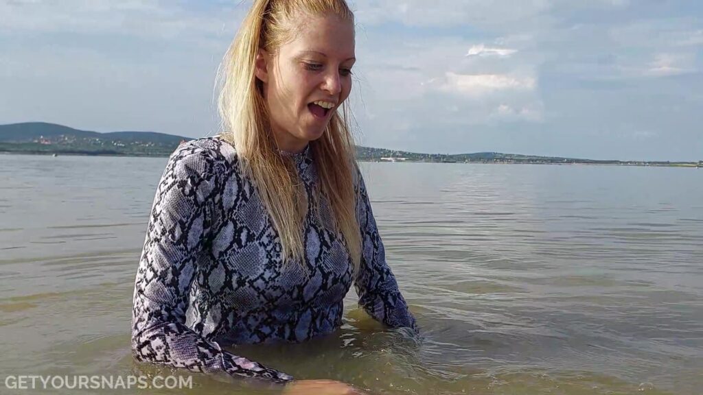 Sarah’s first swim in the lake - Girls in Wet Clothes