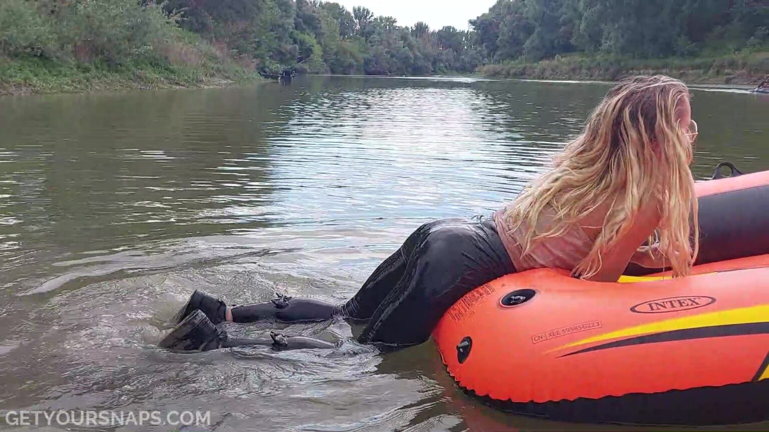 Vickey with the rubber boat - Girls in Wet Clothes