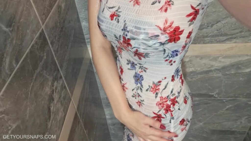 Luna Gets Wet In Her New Dress Under The Shower Girls In Wet Clothes