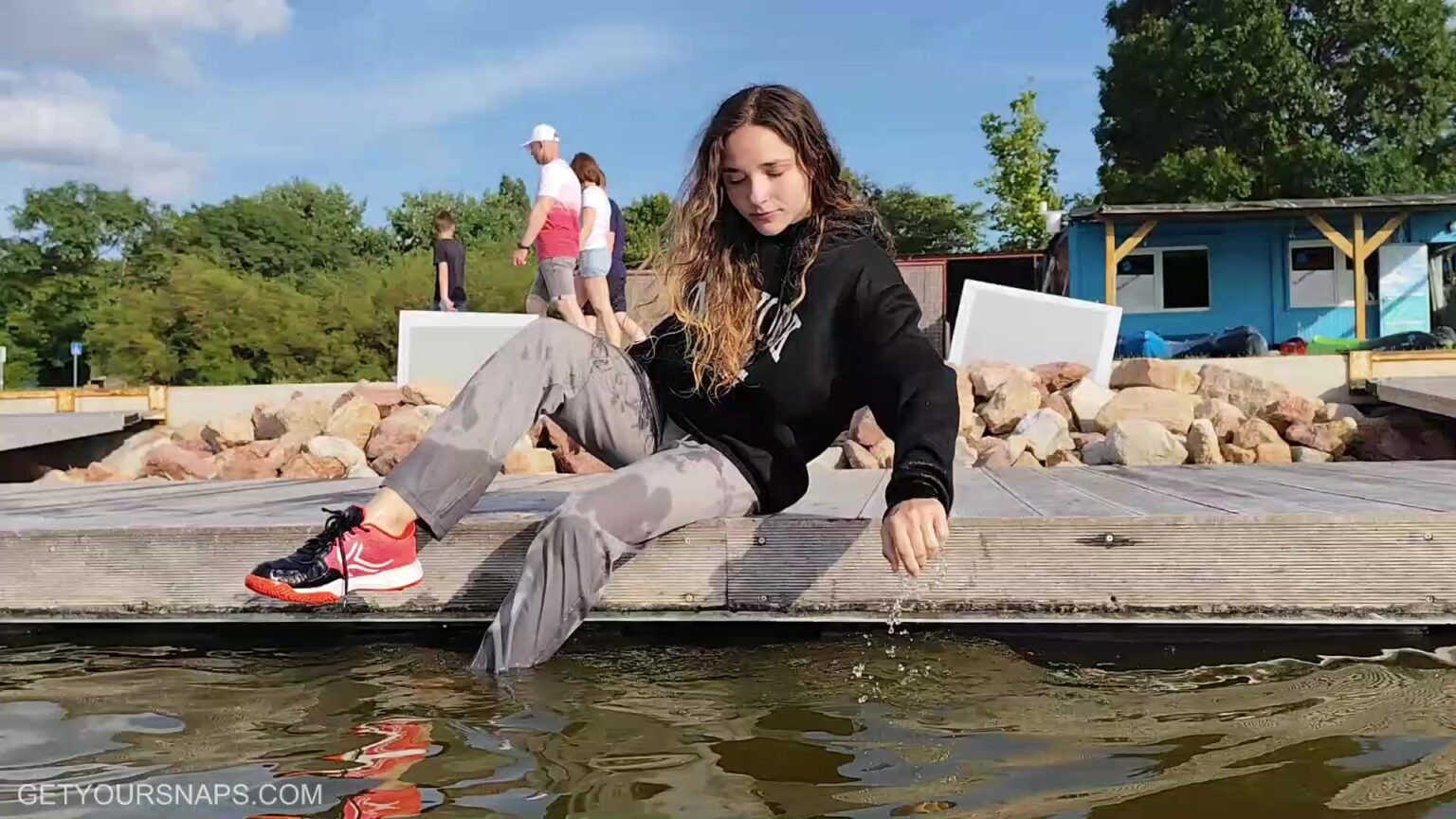 Violet swimming in fully clothed in the lake - Girls in Wet Clothes