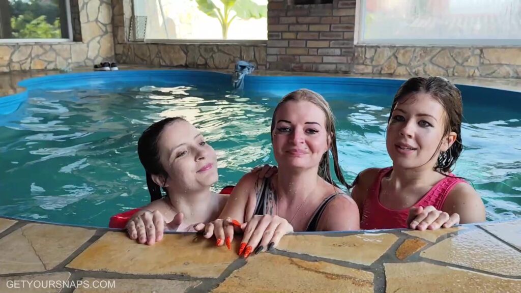 Stella gets wet in denim clothes with Barby and Vicky - Girls in Wet Clothes