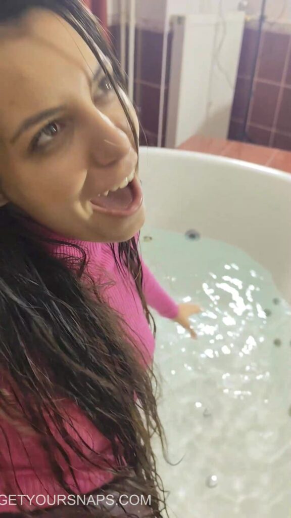 Claudia was pushed into the jacuzzi - Girls in Wet Clothes